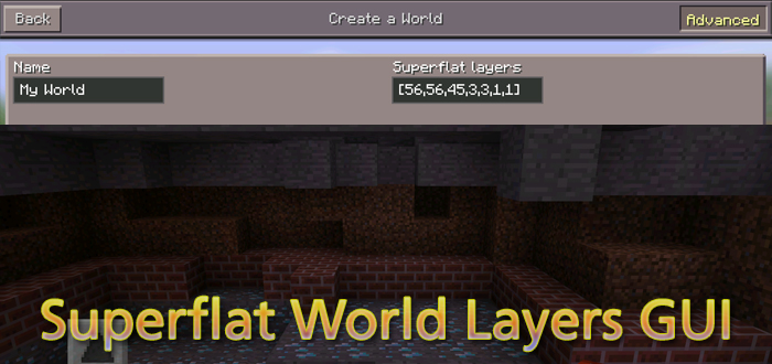 Superflat World Layers GUI Minecraft PE Mods Addons