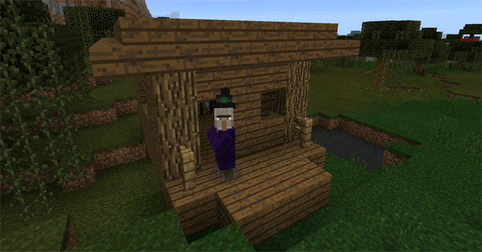 -334399639: Mountain Village & Witch Hut | Minecraft PE Seeds