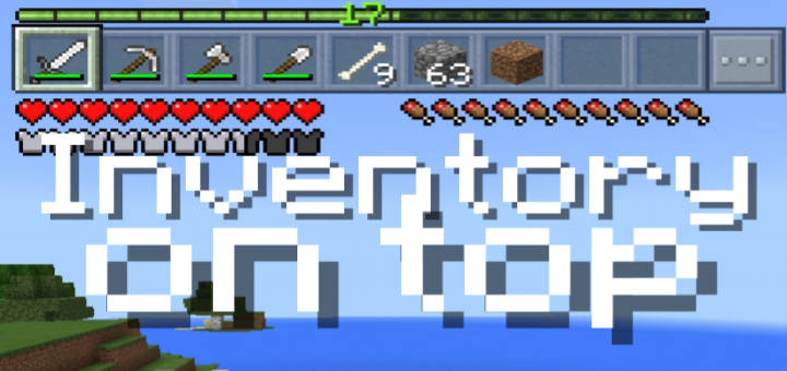 Move Your Inventory Hotbar On Top Of The Screen | Minecraft PE Texture ...