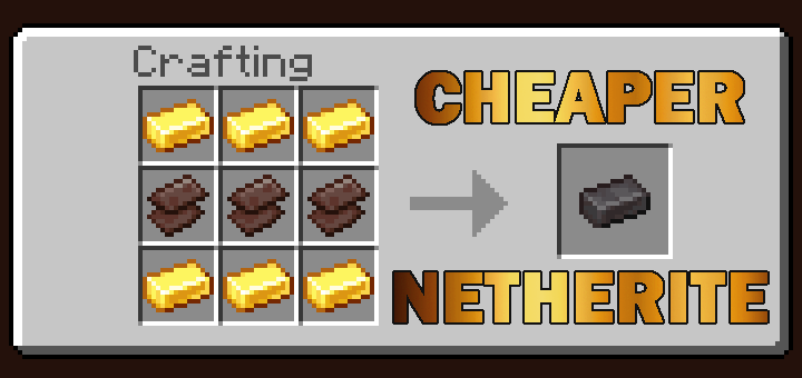 Cheaper Netherite Recipe Minecraft PE Mods Addons