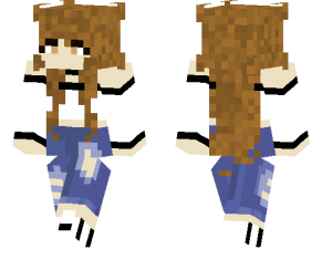 Girl with Ripped Jeans | Minecraft PE Skins
