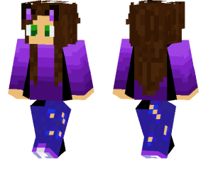Purple Cat Girl | Minecraft PE Skins